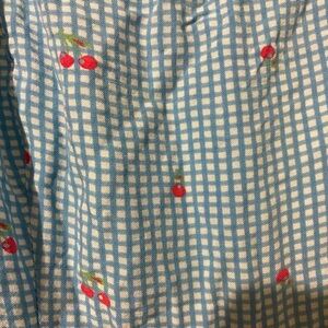 Japna | Dresses | Japna Cherry Print Blue Gingham Pattern Sleeveless ...